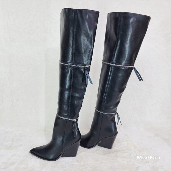 Mata Shoes | Shoes | Alexa Western Wedge All In One Zipper Shaft Ankle ...